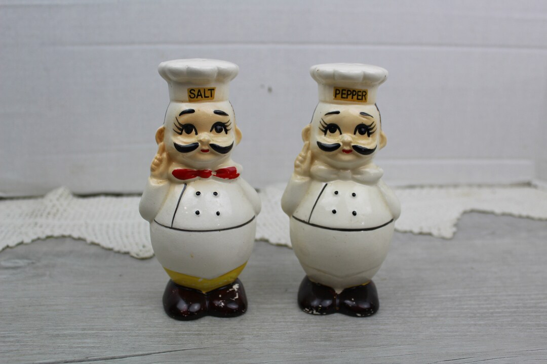 Vintage Salt & Pepper Shakers Bakery Chefs Japan Kitsch Italian Chefs ...