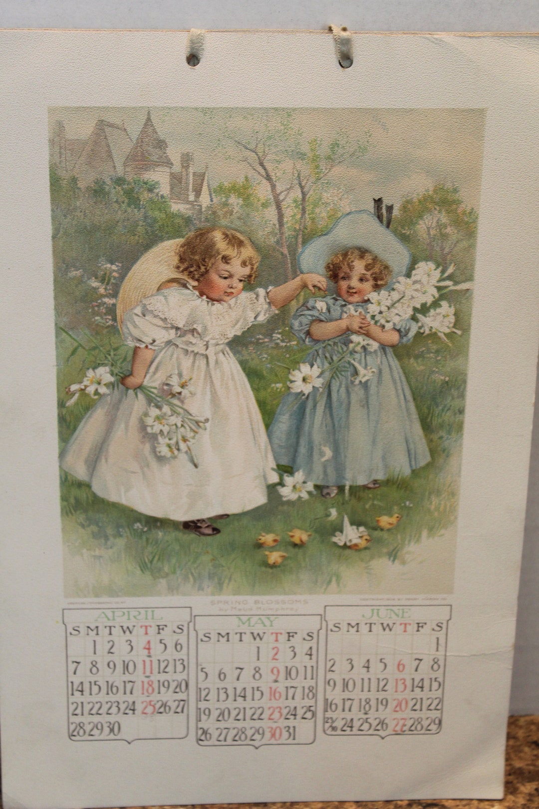 Antique Calendar Wall Lithograph 1907 the Youth's Companion Children ...