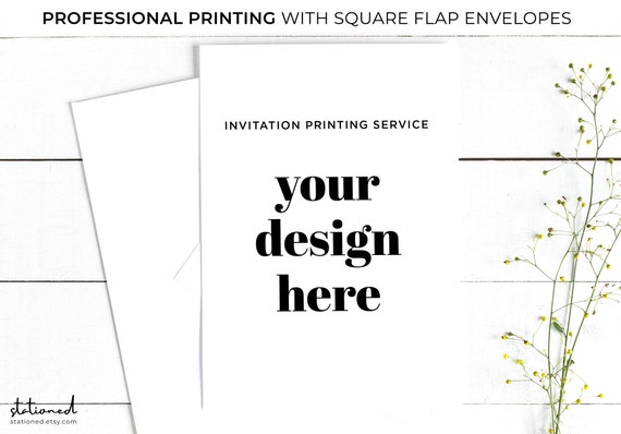 Invitation Printing Service with Envelopes Etsy