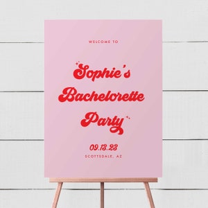 Printed Retro Bachelorette Party Welcome Sign or Poster - Etsy
