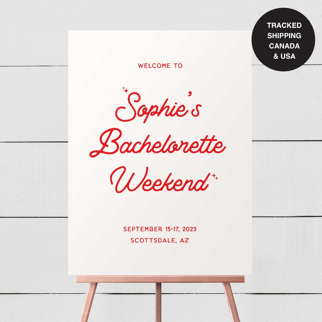 Printed Customizable Bachelorette Party Easel Sign - Etsy