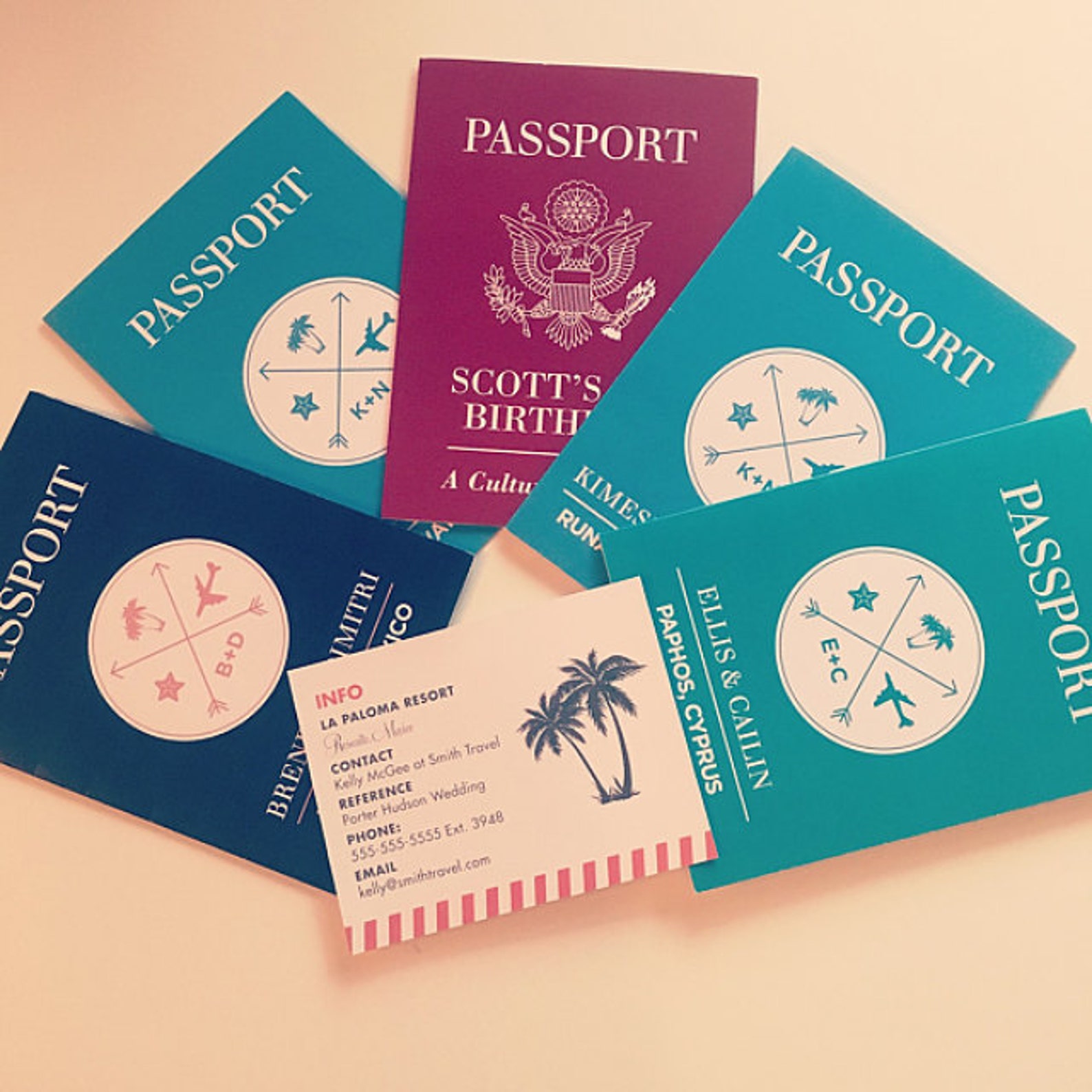 Printed Passport Wedding Invitation & Envelope | Destination Wedding ...