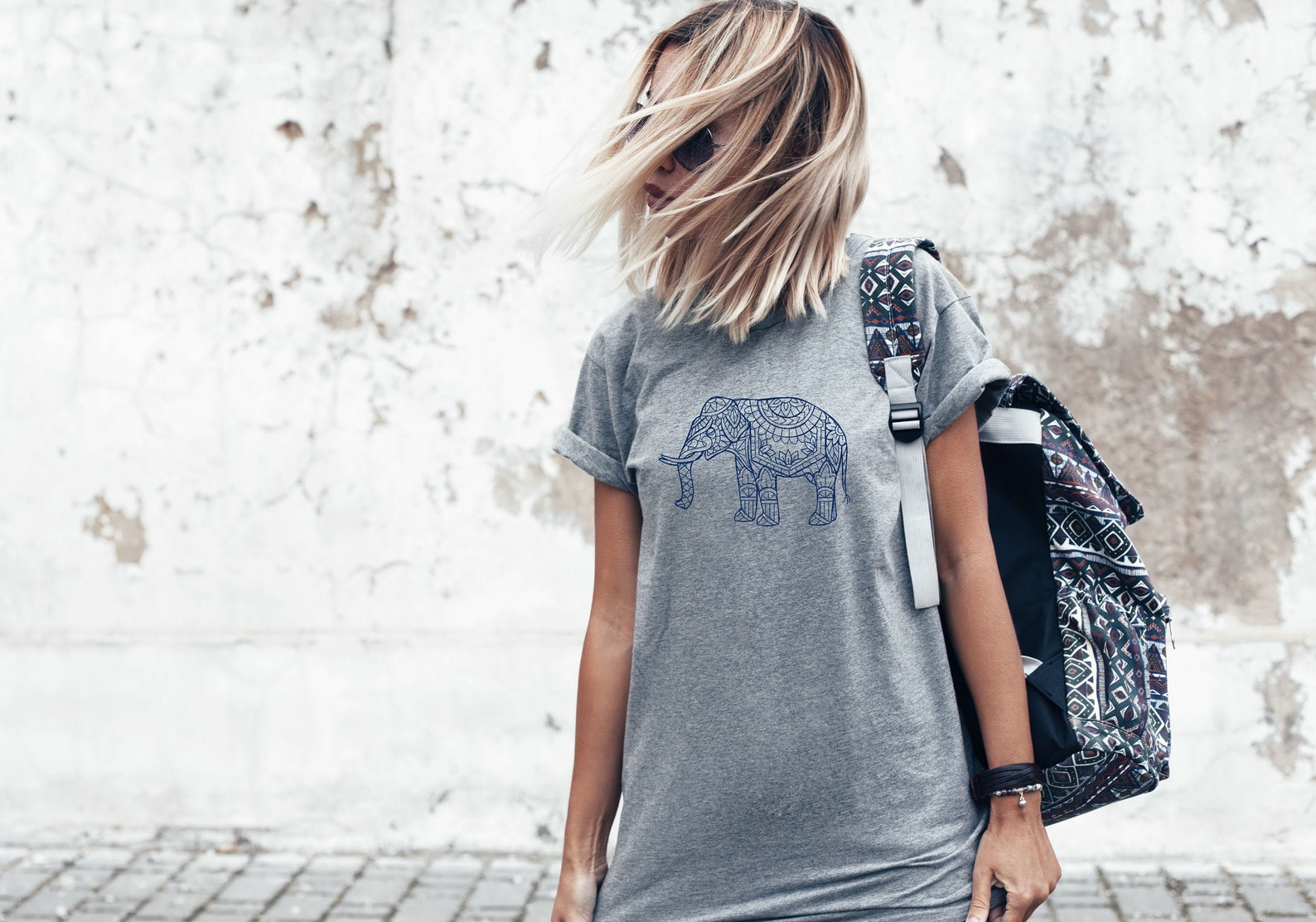 Elephant Embroidered Shirt Unisex Tee | Etsy