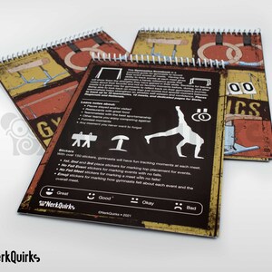 Boys Gymnastics Sticker Scorebook Mens Equipment Design | Etsy