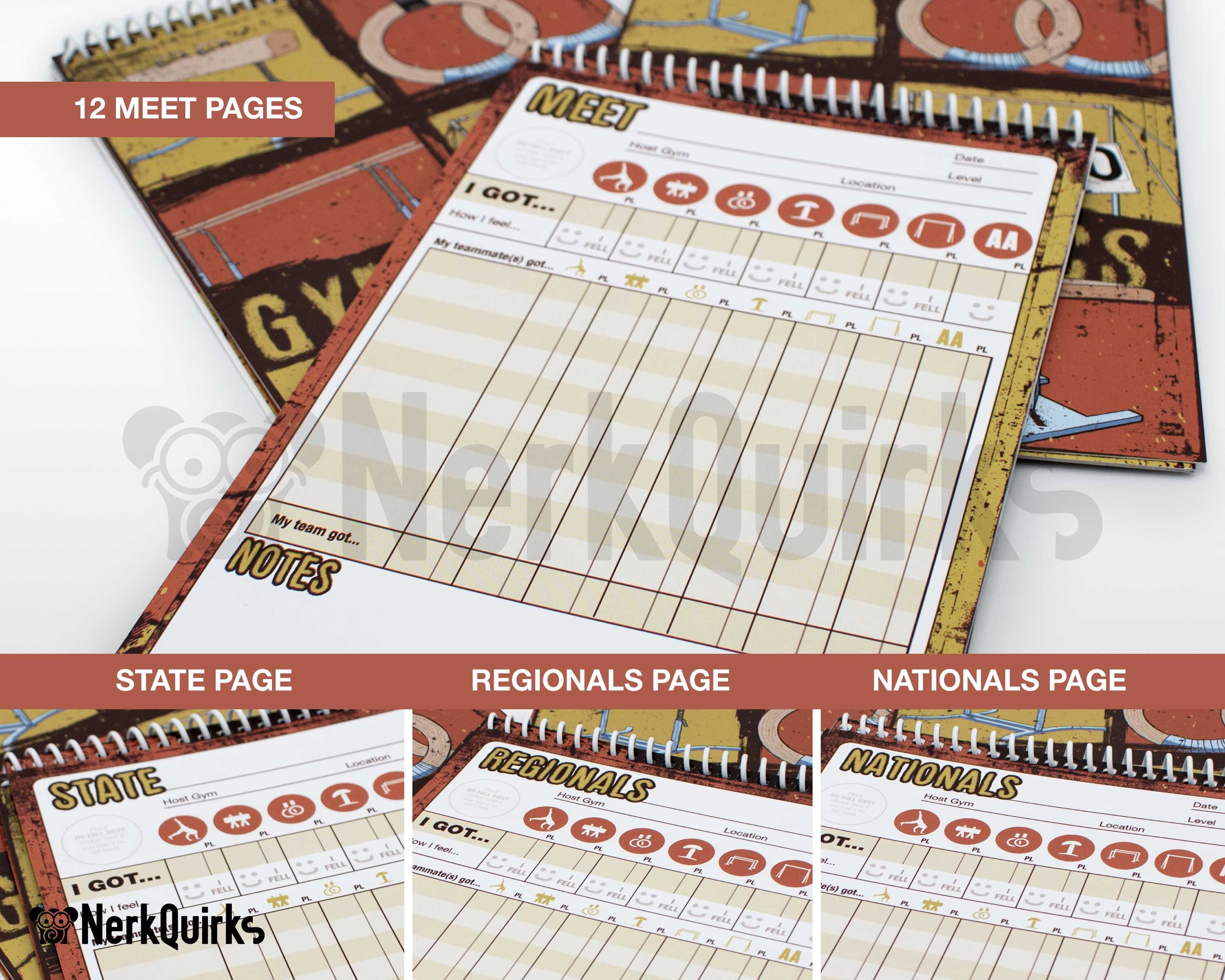 Boys Gymnastics Sticker Scorebook Mens Equipment Design - Etsy