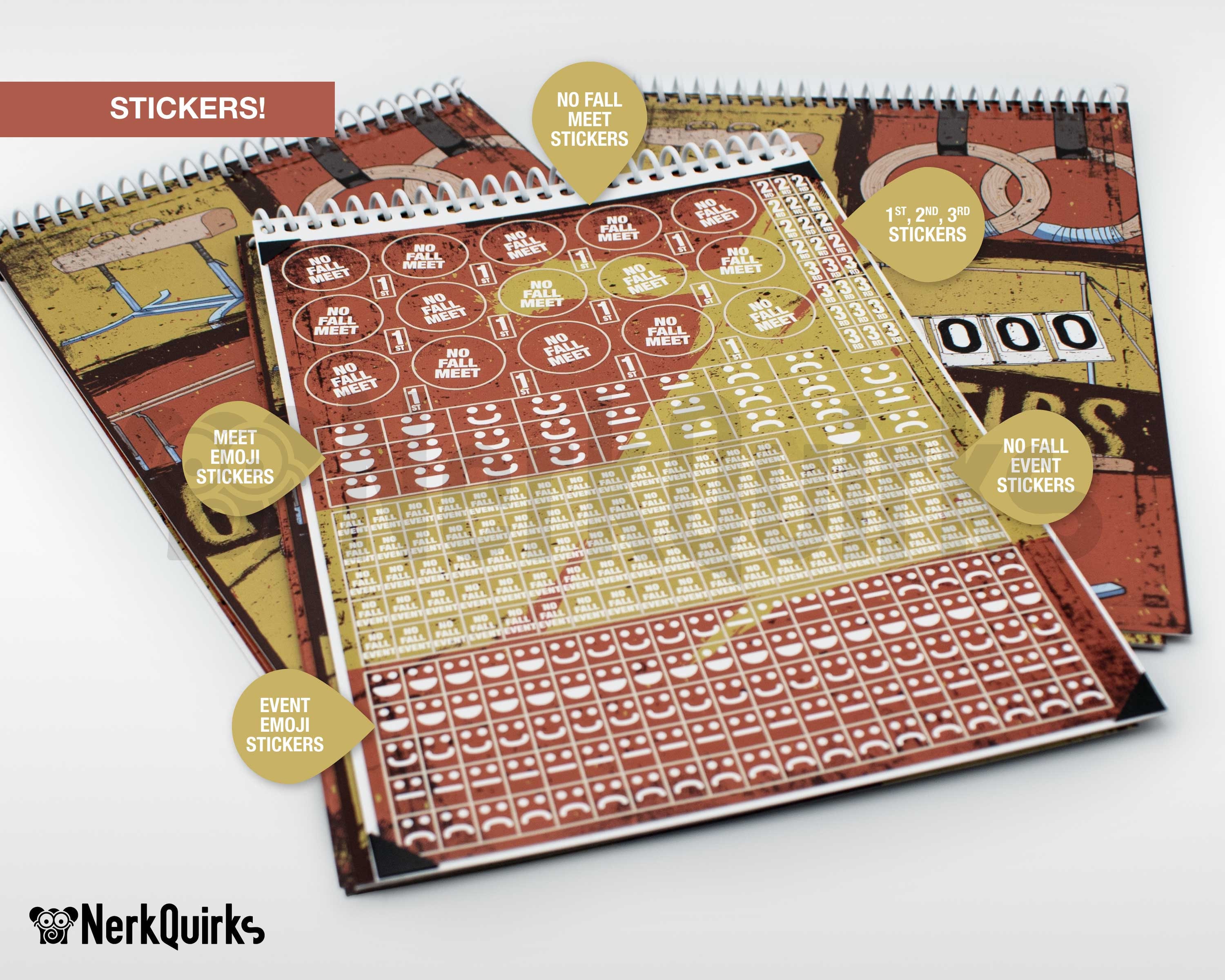 Boys Gymnastics Sticker Scorebook Mens Equipment Design - Etsy