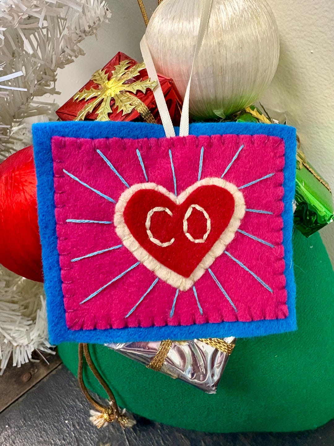 I Love Colorado Ornament, CO Pride Ornament, Felt Ornament in the Shape ...