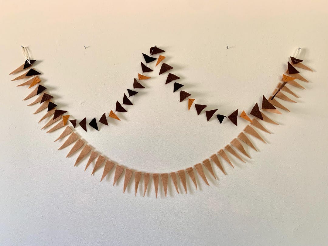 Handmade Felt Triangle Garland, Tan & Brown Fall Decor - Etsy