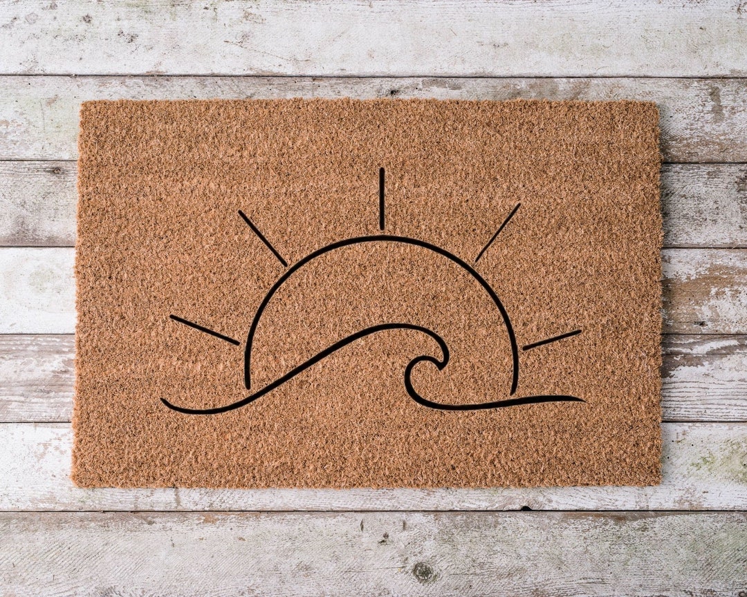 Sun and Waves Doormat Beachy Doormat Summertime Doormat - Etsy