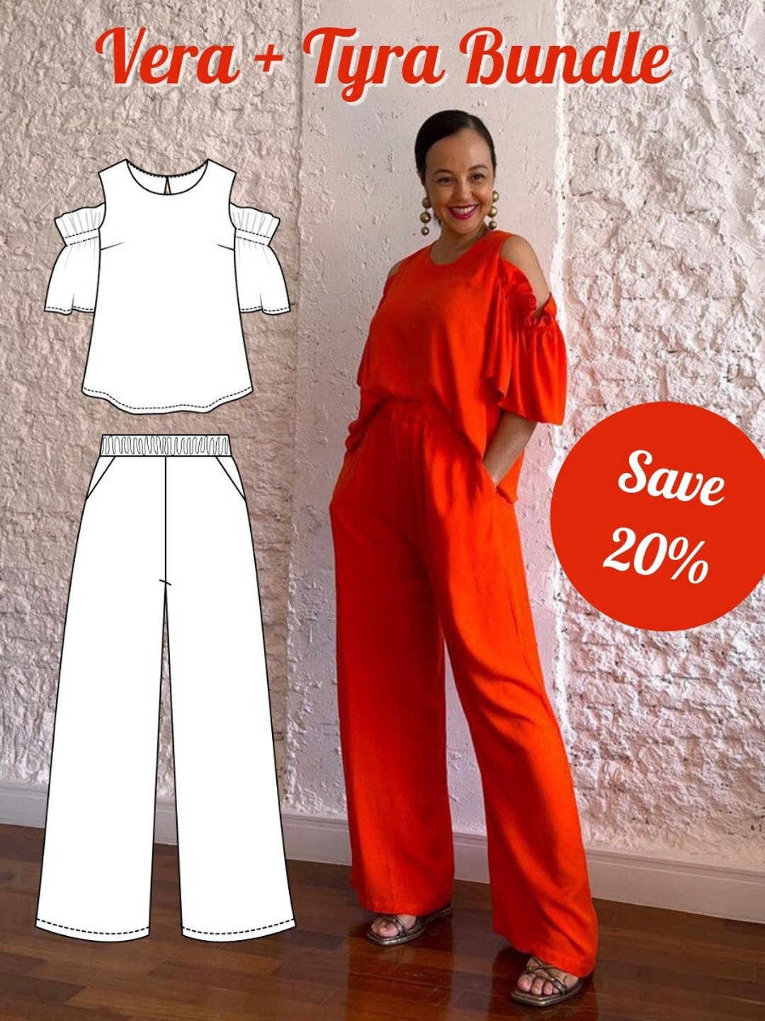 Vera Top Tyra Trouser Sewing Pattern Bundle EU 44-62 Faux Jumpsuit ...