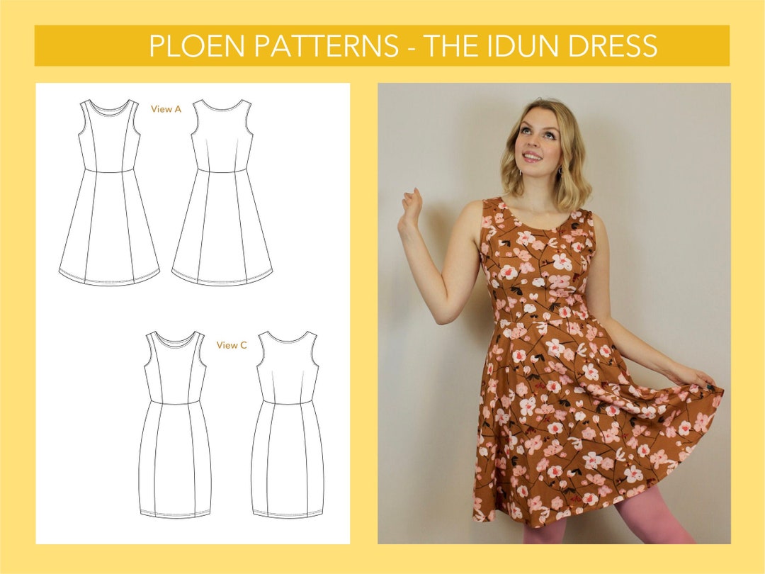 The Idun Dress Sewing Pattern EU 32-54 A-line Dress - Etsy