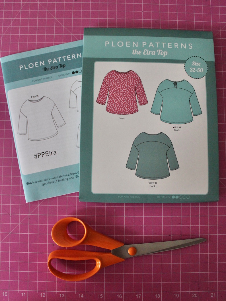 Sewing Box Eira Top Paper Sewing Pattern and Fabric Kit EU 32-54 ...