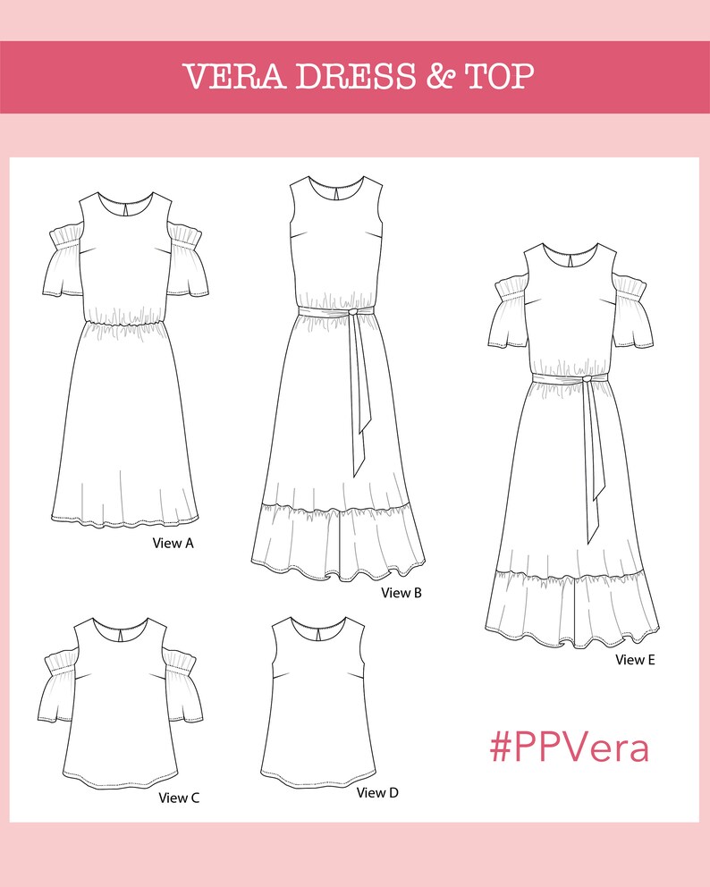 Vera Top Tyra Trouser Sewing Pattern Bundle EU 44-62 Faux Jumpsuit Ruffle Sleeve Top and Palazzo ...