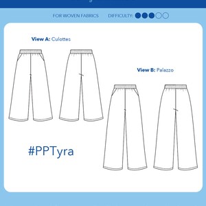 Vera Top Tyra Trouser Sewing Pattern Bundle EU 44-62 Faux Jumpsuit Ruffle Sleeve Top and Palazzo ...