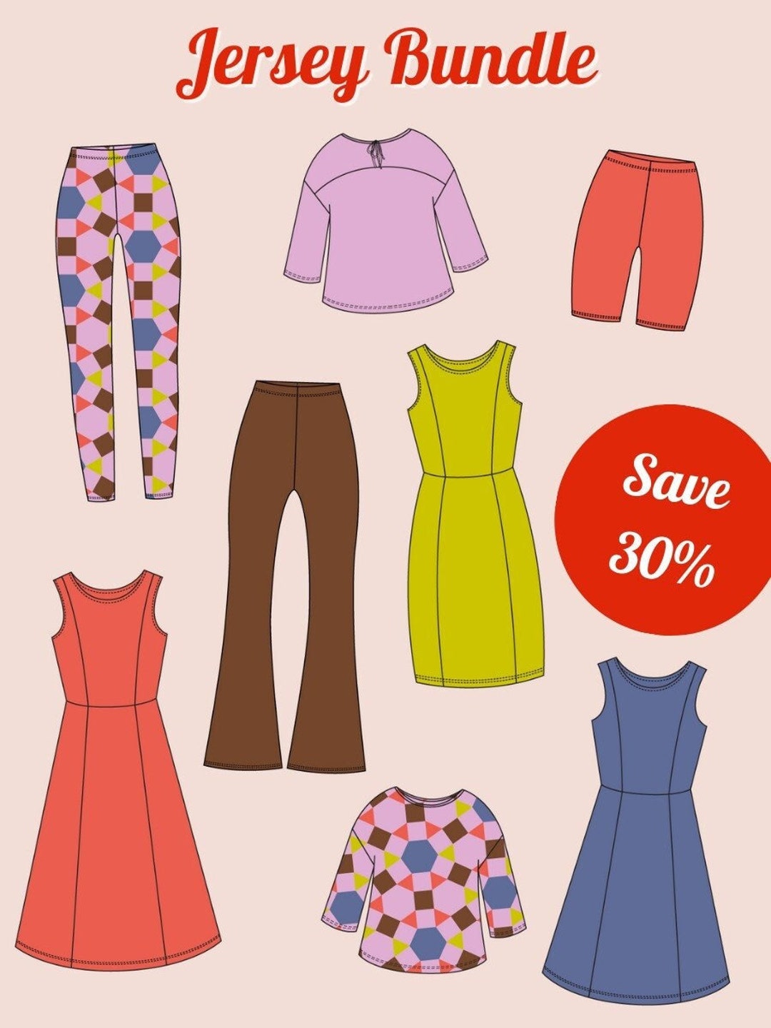 Women's Jersey Sewing Pattern Bundle EU 32-50 Digital Sewing Pattern ...