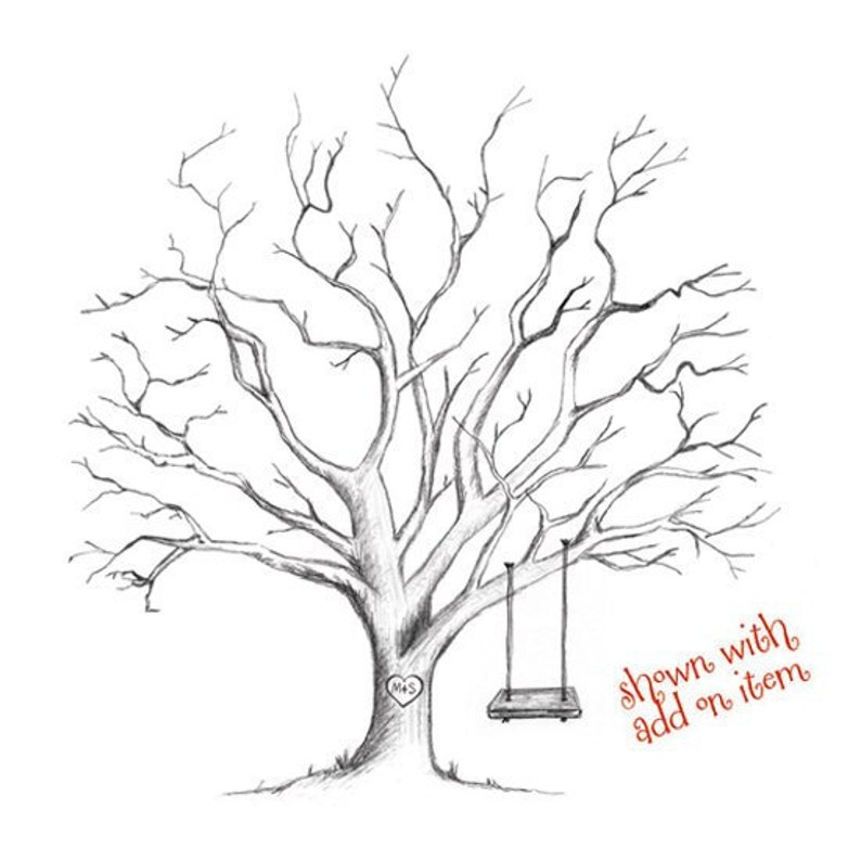 ADD-ON Swing With Girl or Boy for Hand-drawn Fingerprint Tree - Etsy