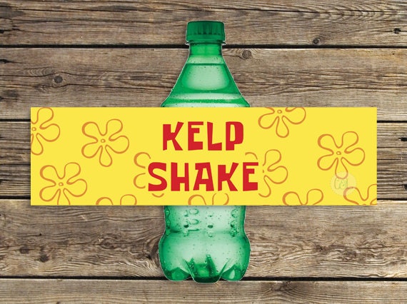 Kelp Soda Bottle Label Spongebob Bottle Label Spongebob
