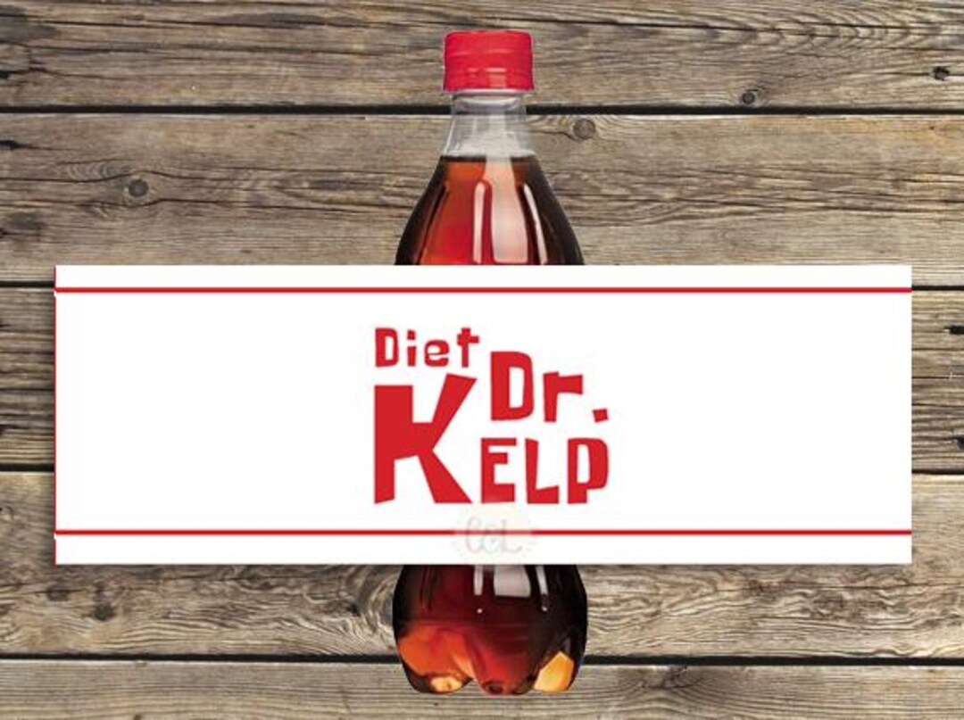 Diet Dr Kelp Soda Red Under the Sea Drink Bottle Labels Printable ...