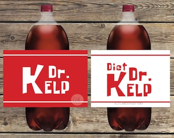 Kelp Soda Under the Sea Drink Bottle Labels Printable Instant Download ...