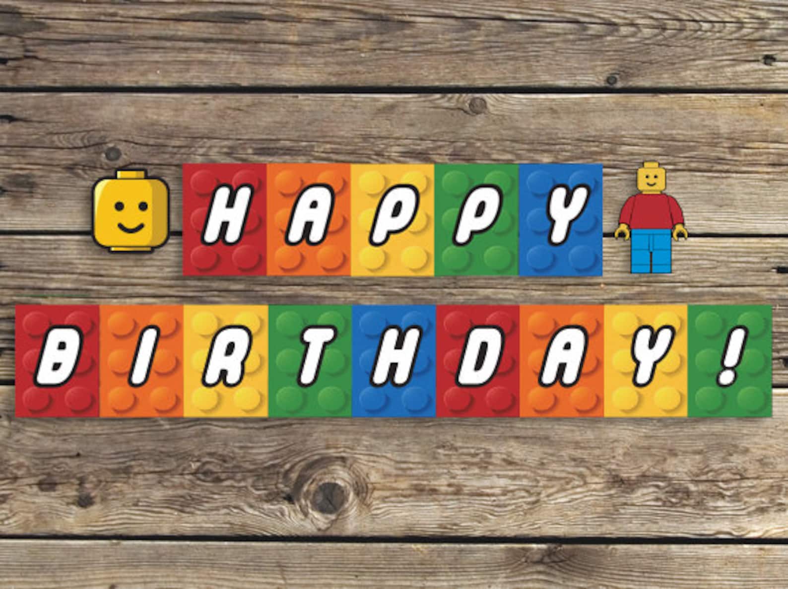 Printable Custom Brick Building Block Party Sign Banner | Etsy