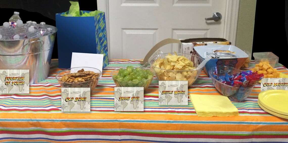 Treasure Hunter Adventure Printable Food Signs Birthday - Etsy