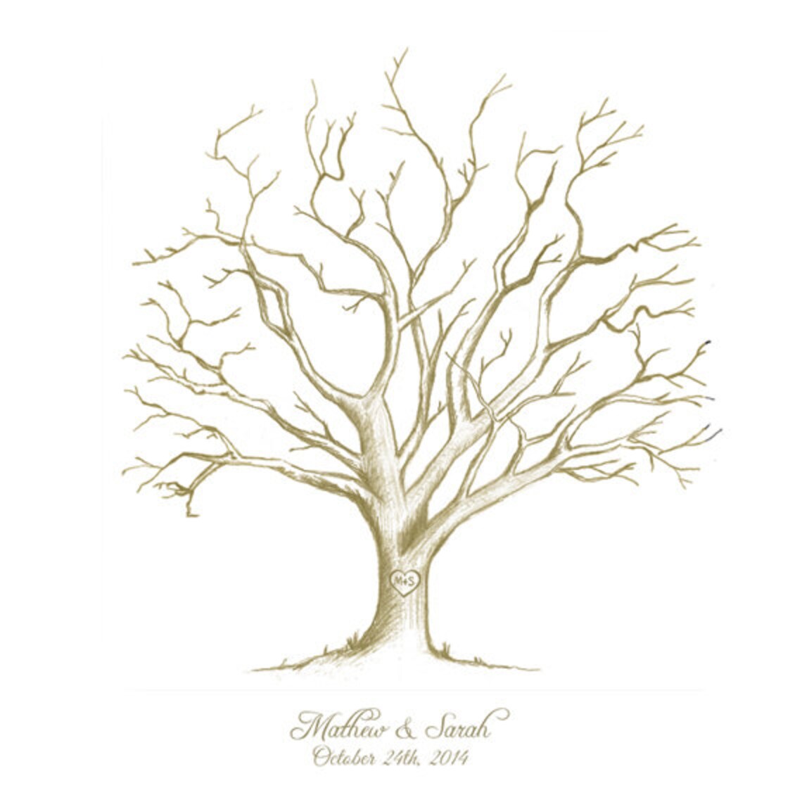 Printable Fingerprint Tree hand-drawn customizable | Etsy