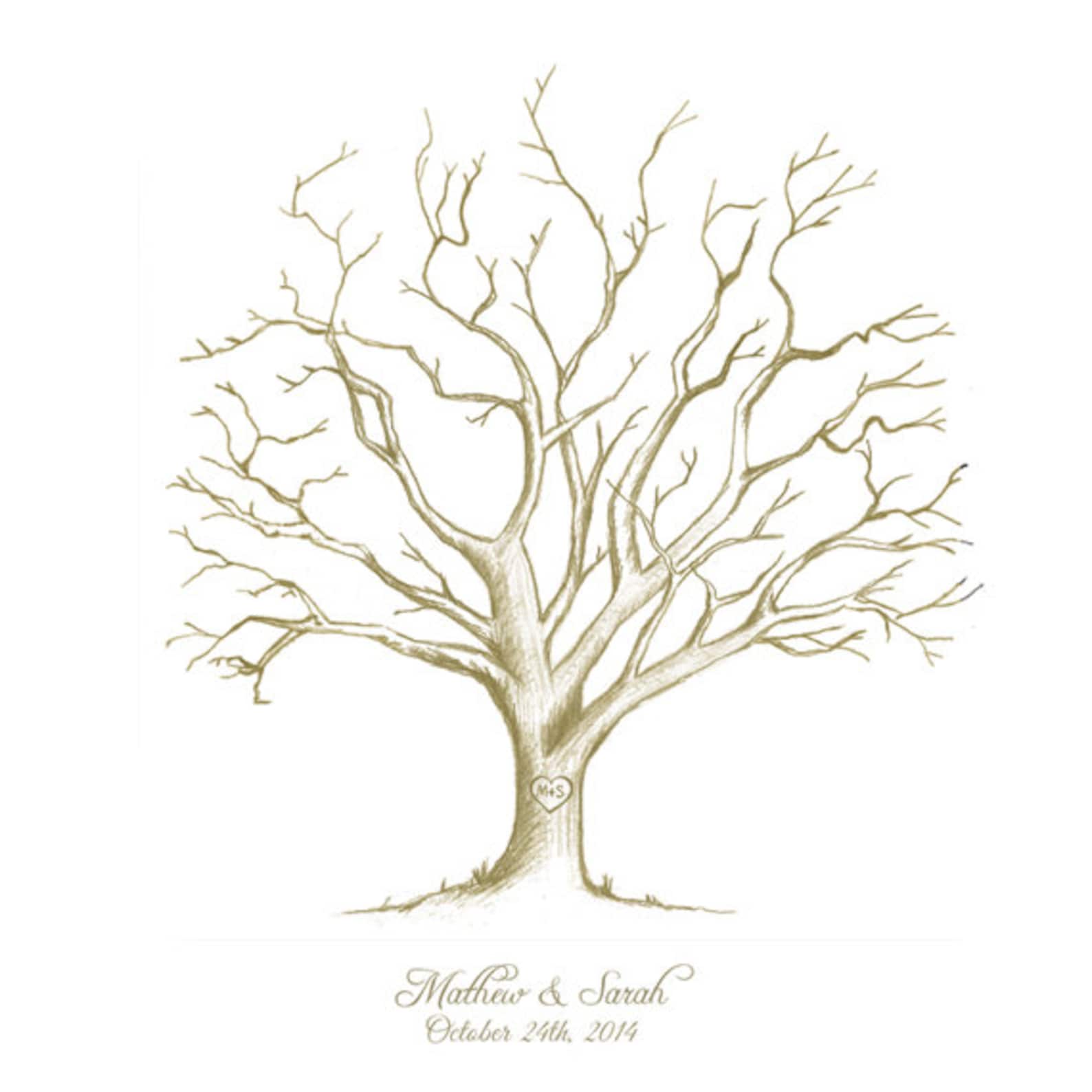 Printable Fingerprint Tree hand-drawn customizable | Etsy