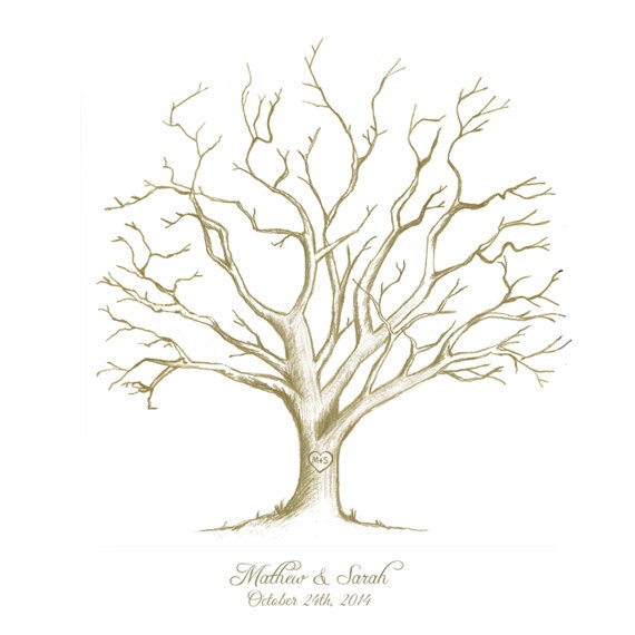 Printable Fingerprint Tree hand-drawn customizable | Etsy