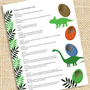 Printable Dino Egg Treasure Hunt Indoor Birthday Party Clue Cards ...