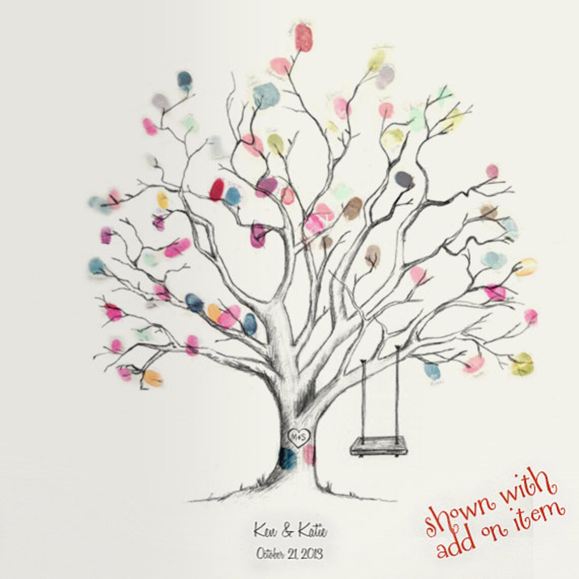 Printable Fingerprint Tree hand-drawn customizable | Etsy