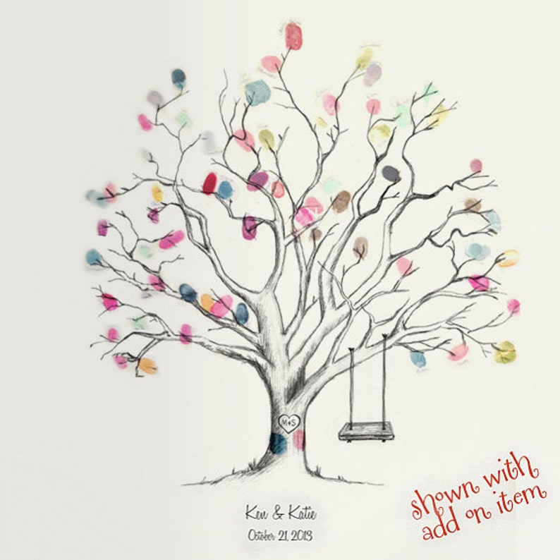 Printable Fingerprint Tree hand-drawn customizable | Etsy