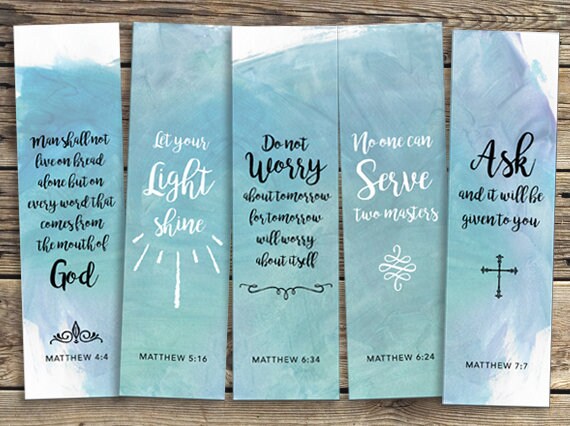 Printable Bookmarks Cards BIBLE VERSES Scripture Art MATTHEW - Etsy Canada