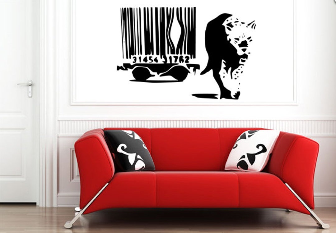 Banksy Tiger Barcode Graffiti Wall Decal Sticker Vinyl 100x55 - Etsy