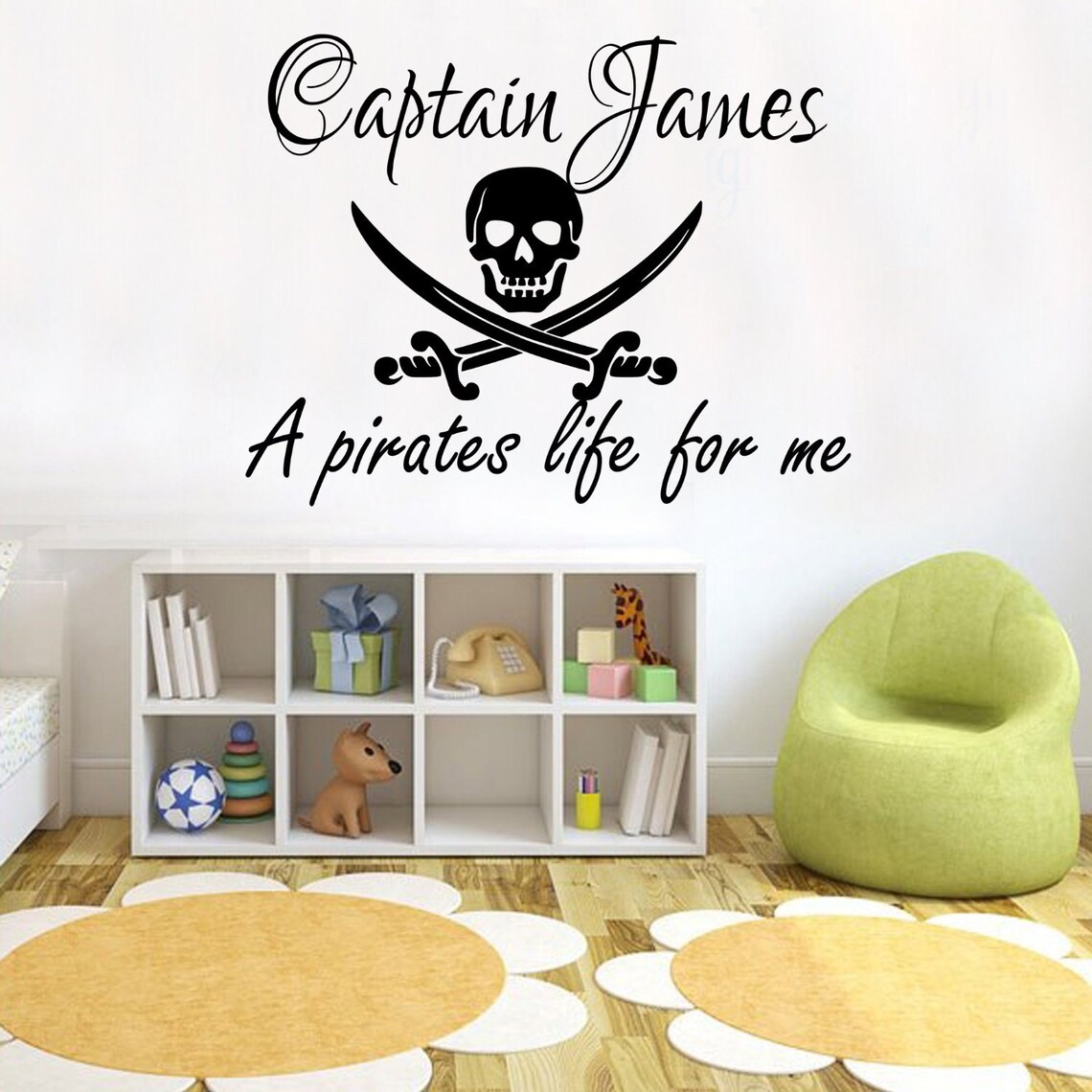 Personalised Pirate Captain Custom Name Kids Wall Sticker - Etsy
