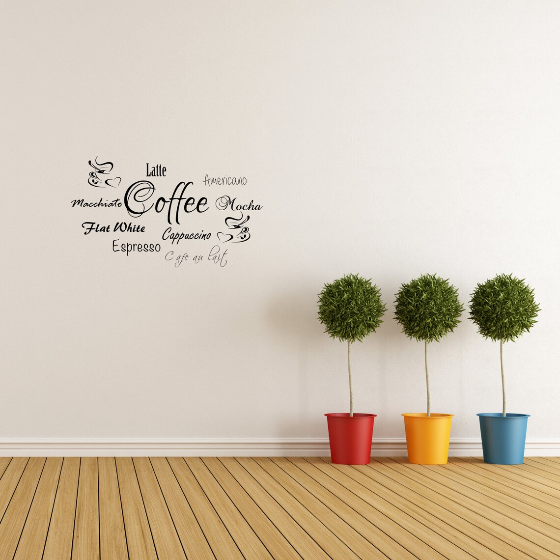 Coffee Word Cloud for Kitchen Cafe Wall Sticker Graphic - Etsy