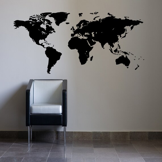 Map of the World Wall Sticker Vinyl Decal Home Mural Giant - Etsy