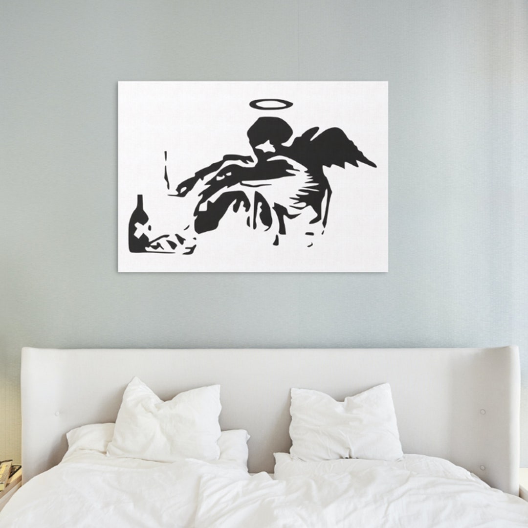 Banksy Fallen Angel Canvas - Etsy