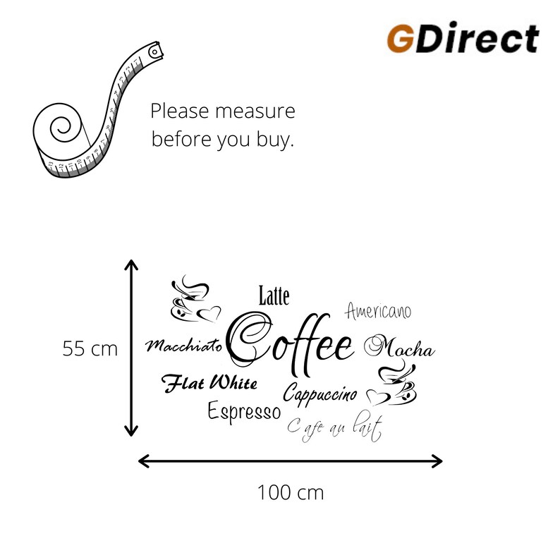 Coffee Word Cloud for Kitchen Cafe Wall Sticker Graphic - Etsy