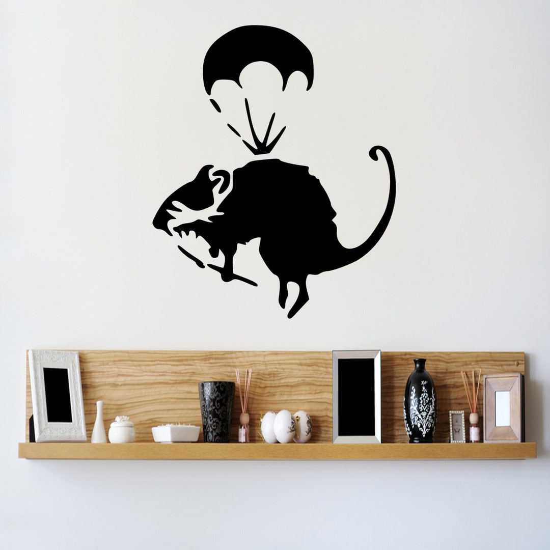 Banksy Rat Parachute Graffiti Wall Decal Sticker Vinyl 55x80 - Etsy