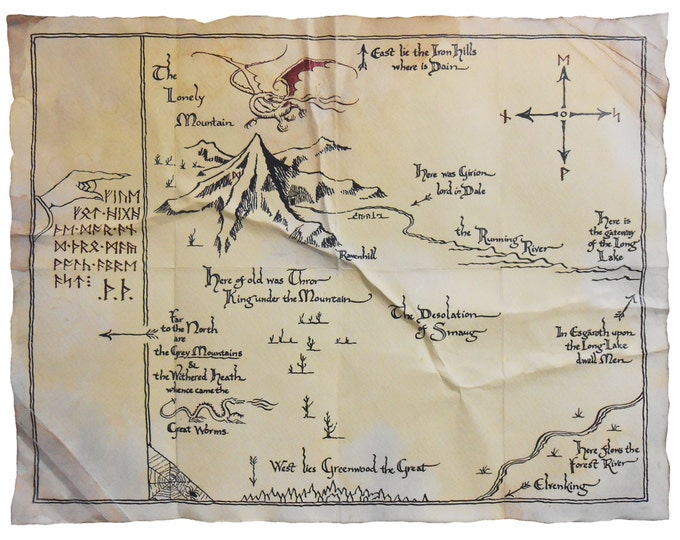 Thorin's Map, the Hobbit PROP - Etsy
