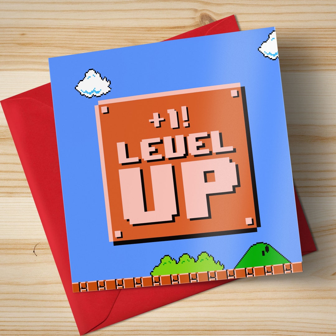Level up 1 CARDS X5 pack of Five Cards With Envelopes - Etsy