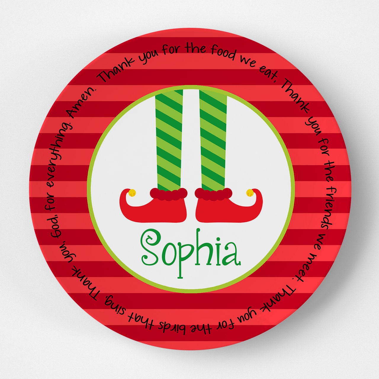 Personalized Elf Plate Child's Holiday Plate | Etsy