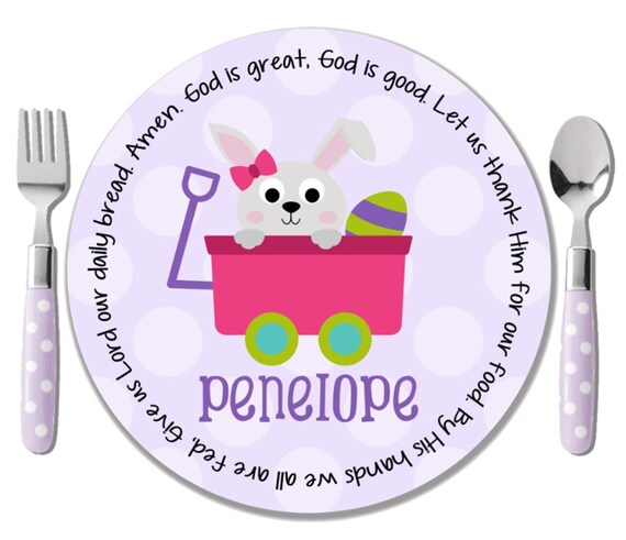 Personalized Easter Plate Bunny Kids Plate Easter Basket | Etsy