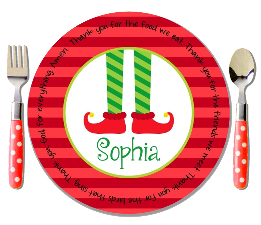 Personalized Elf Plate - Child's Holiday Plate - Personalized Christmas ...