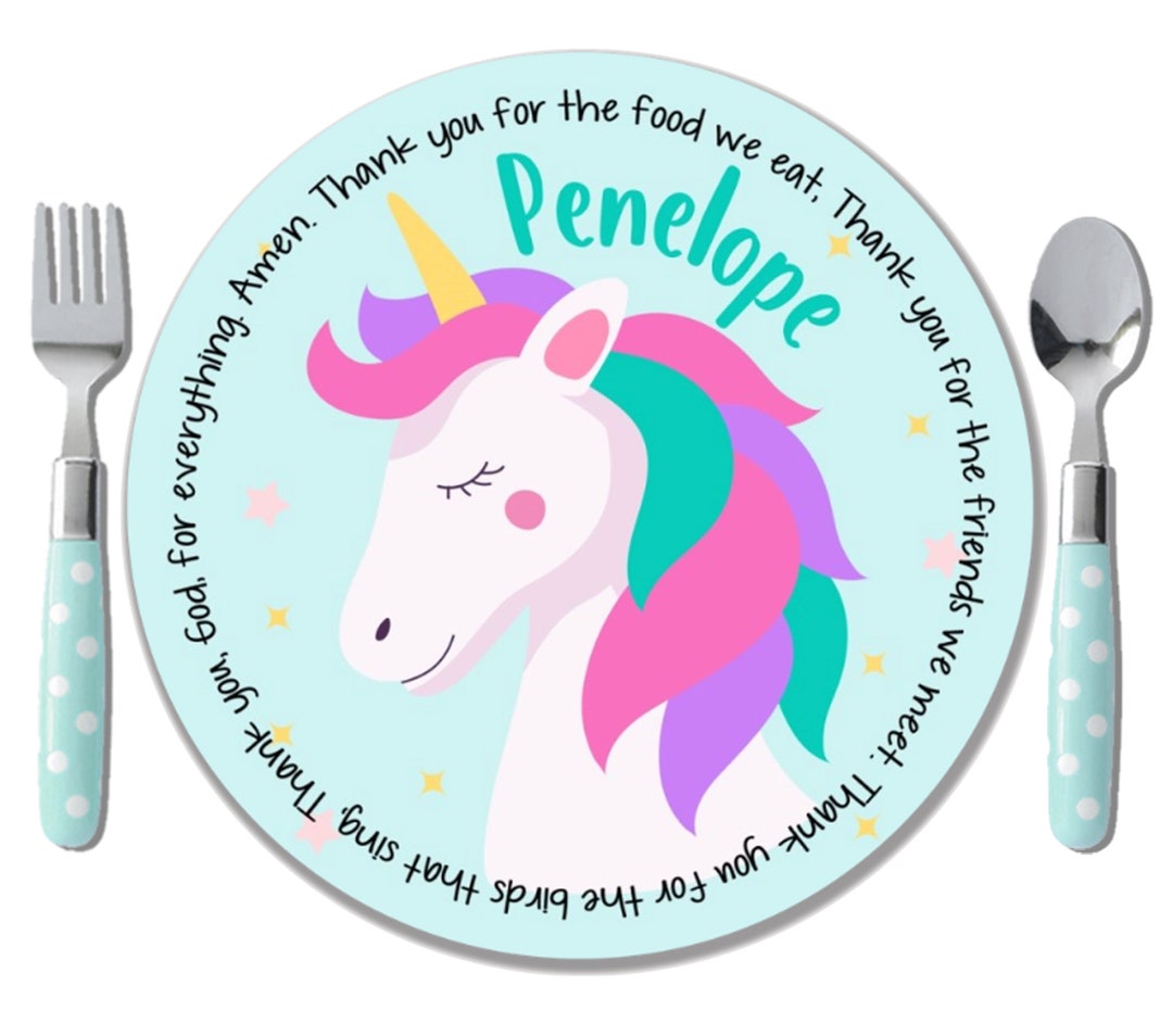 Personalized Unicorn Plate - Unicorn Gift Idea - Unicorn Kids Name ...