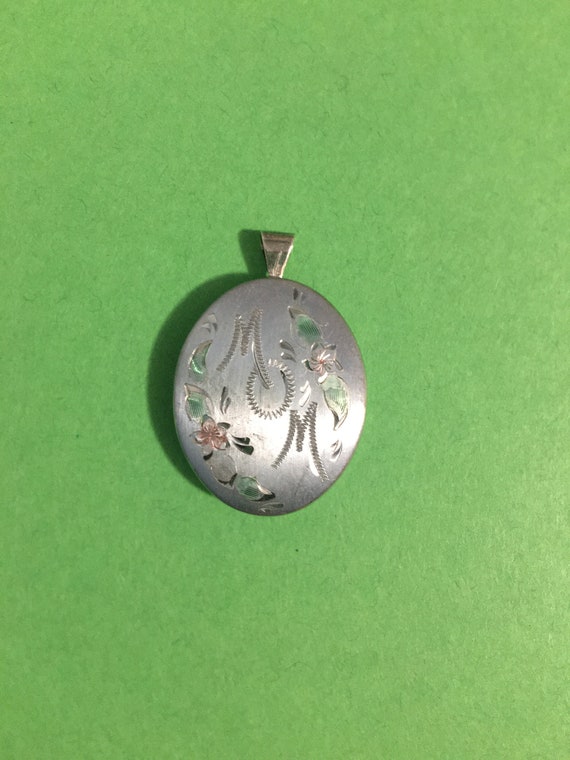 Vintage sterling silver locket - Gem