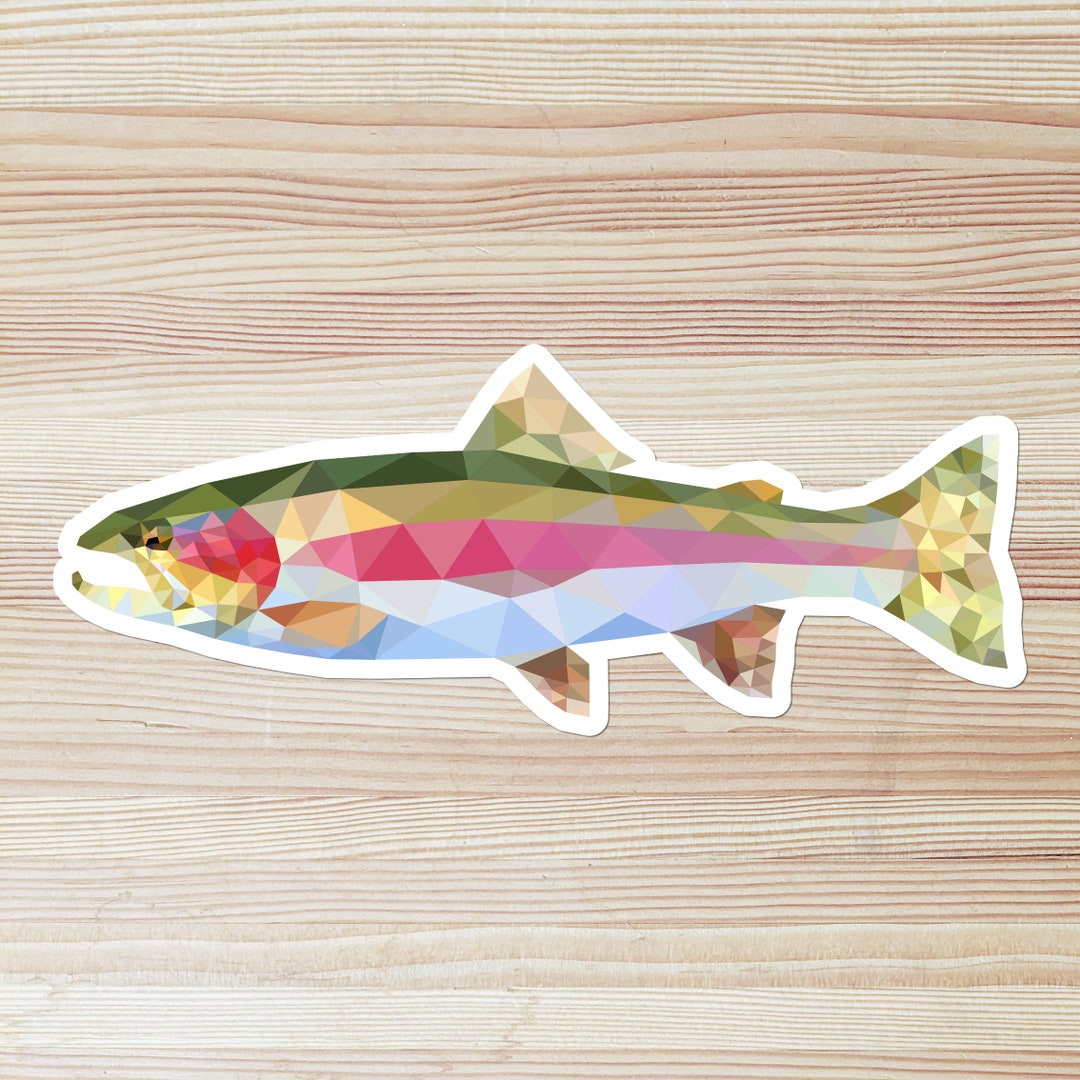 Rainbow Trout Sticker Decal Fly Fishing Sticker - Etsy