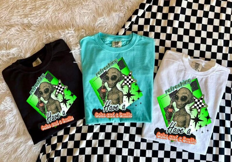 Alien Coke and a Smile PNG Shirt Graphic Journal Digital Art Alt Punk ...
