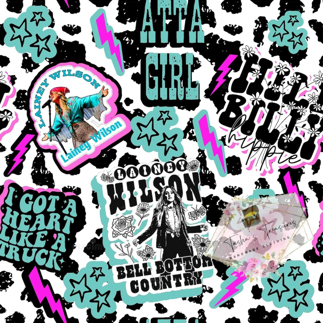 Lainey Wilson Seamless File Heart Like a Truck Cowgirl Design Fabric ...