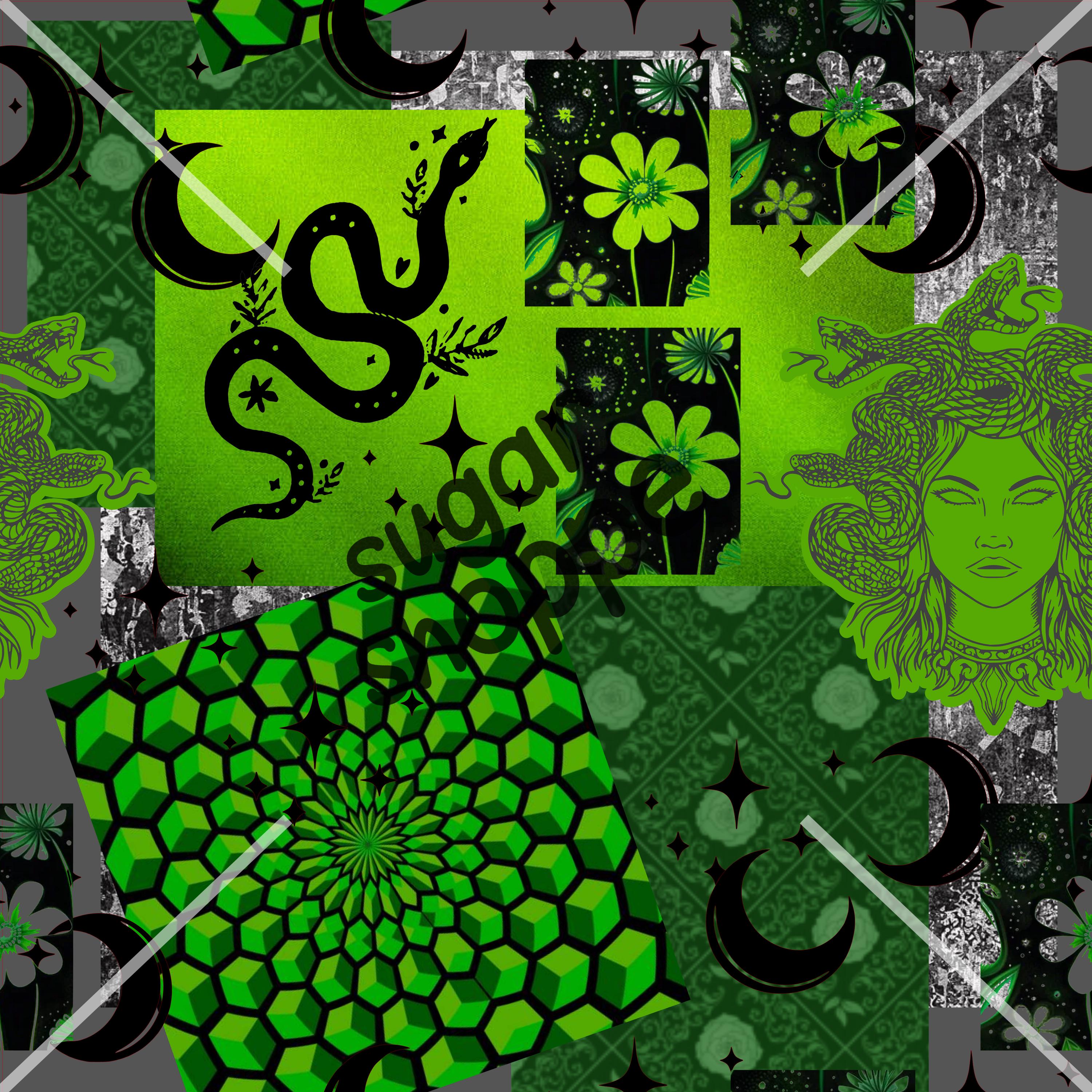 Medusa Seamless File Patchwork File Spooky Mythology - Etsy